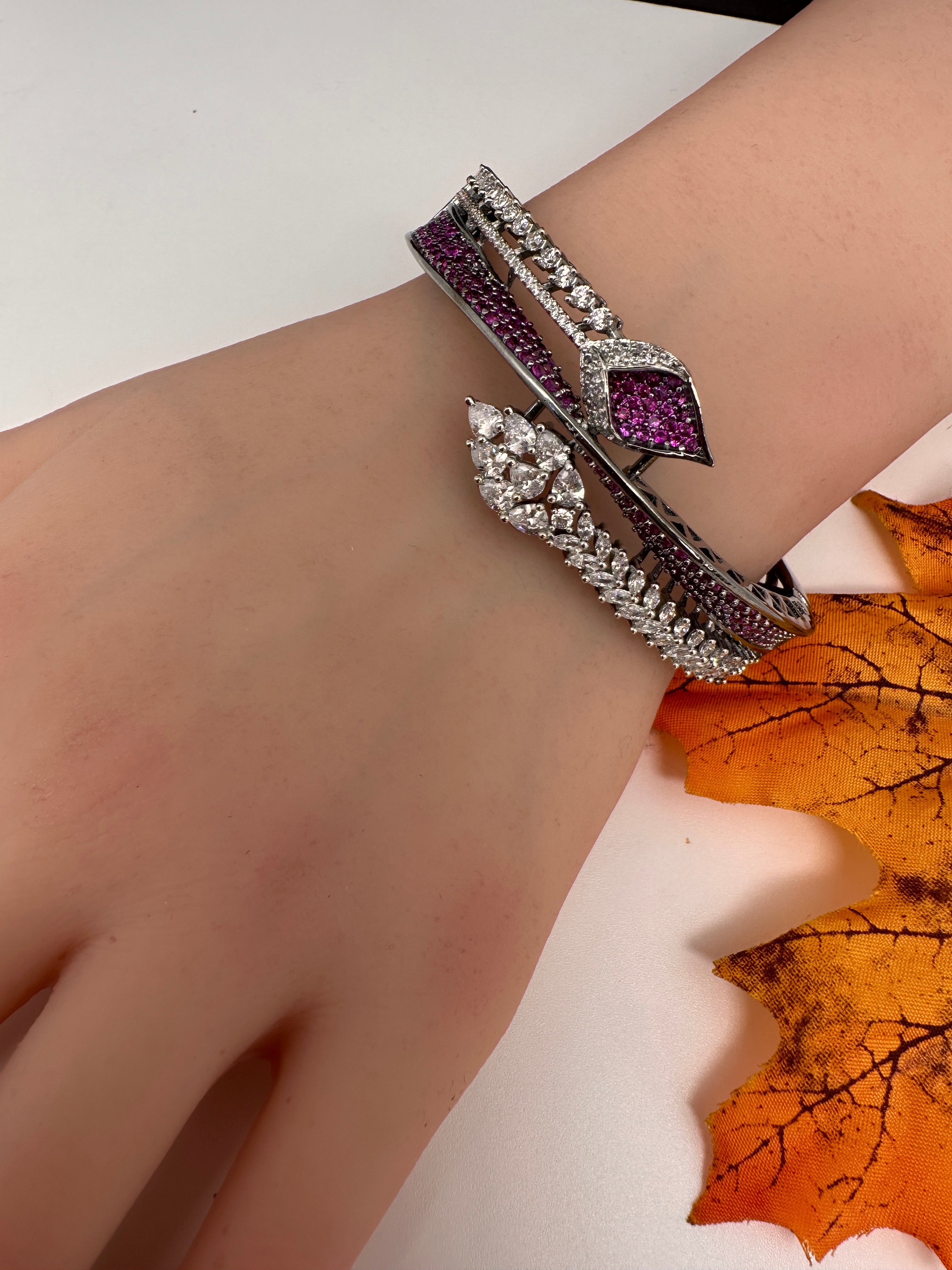 Nano Setting Color Stone Victorian Openable Bracelet – Sheetal's FabFashion