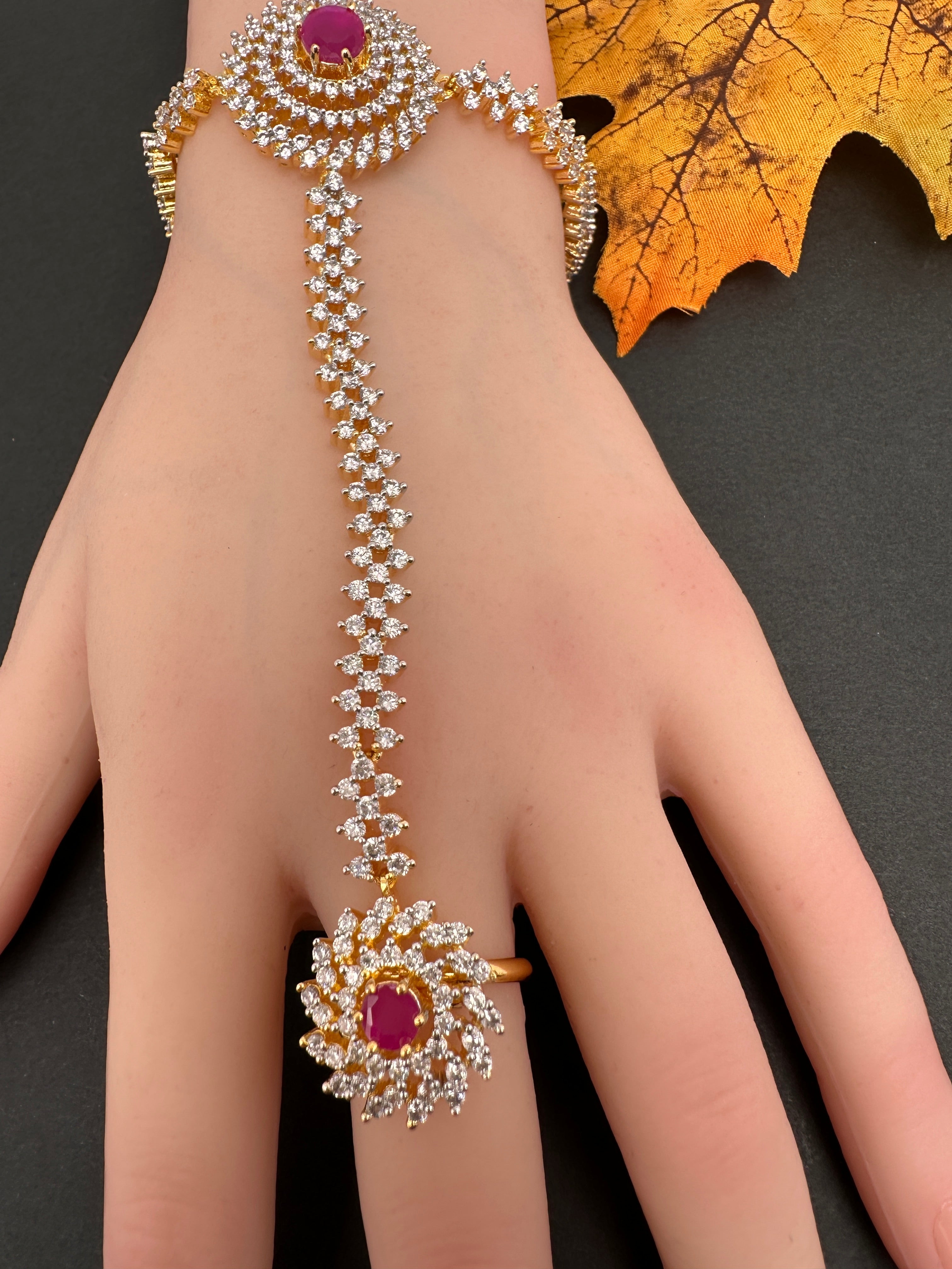 AD Color Stone Haath Phool Panja Sheetal s FabFashion