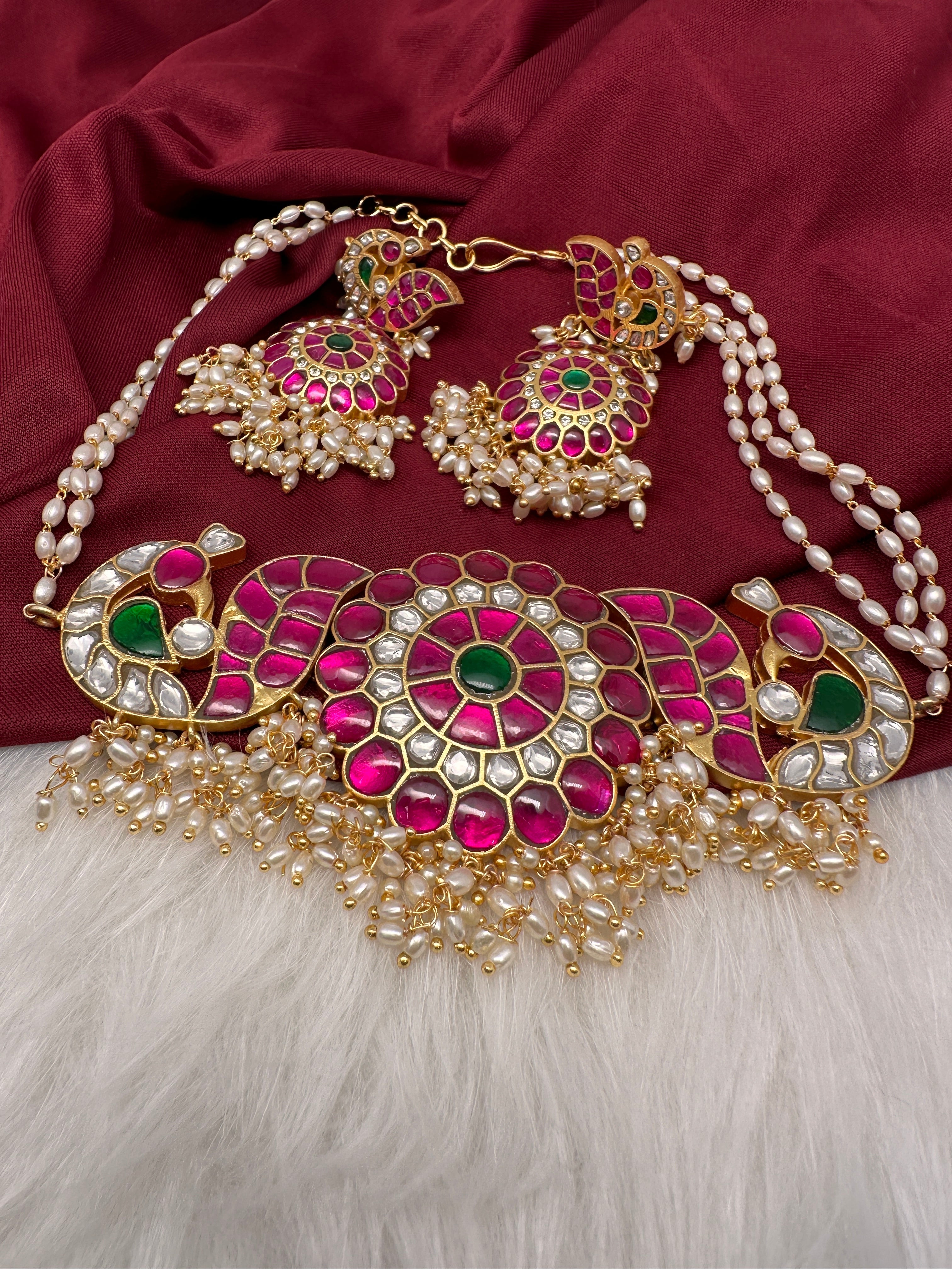 Jadau Kundan Pearls Choker Necklace Sheetal s FabFashion