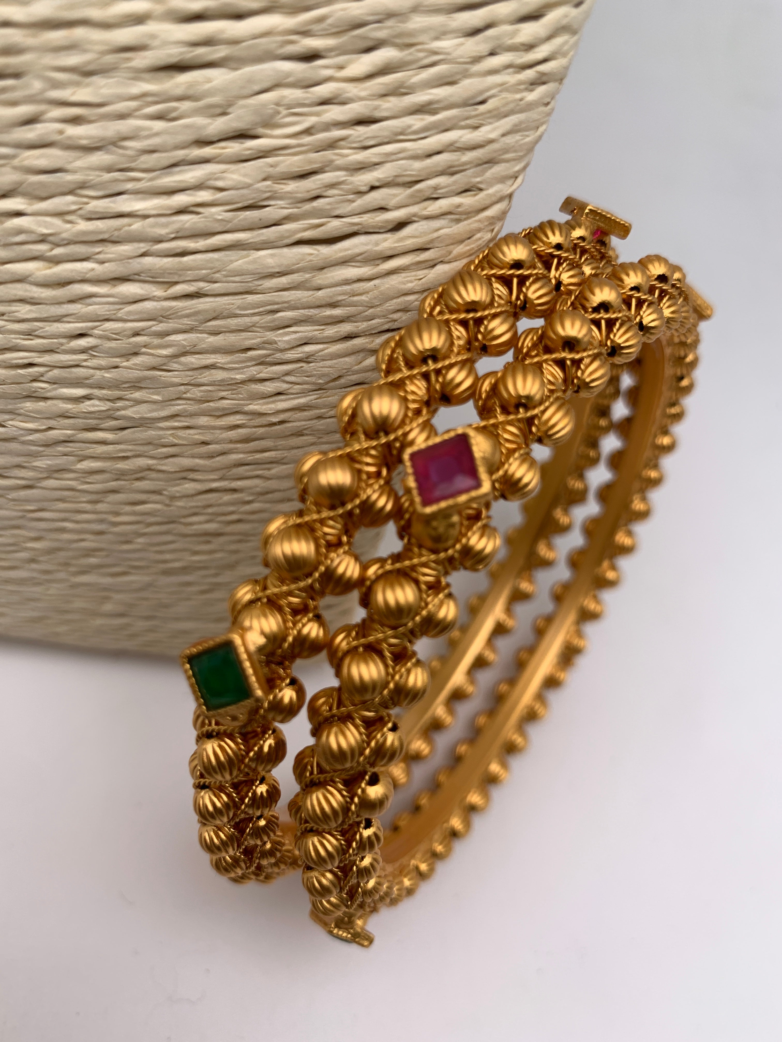 Multi Stone Golden Bangles – Sheetal's FabFashion