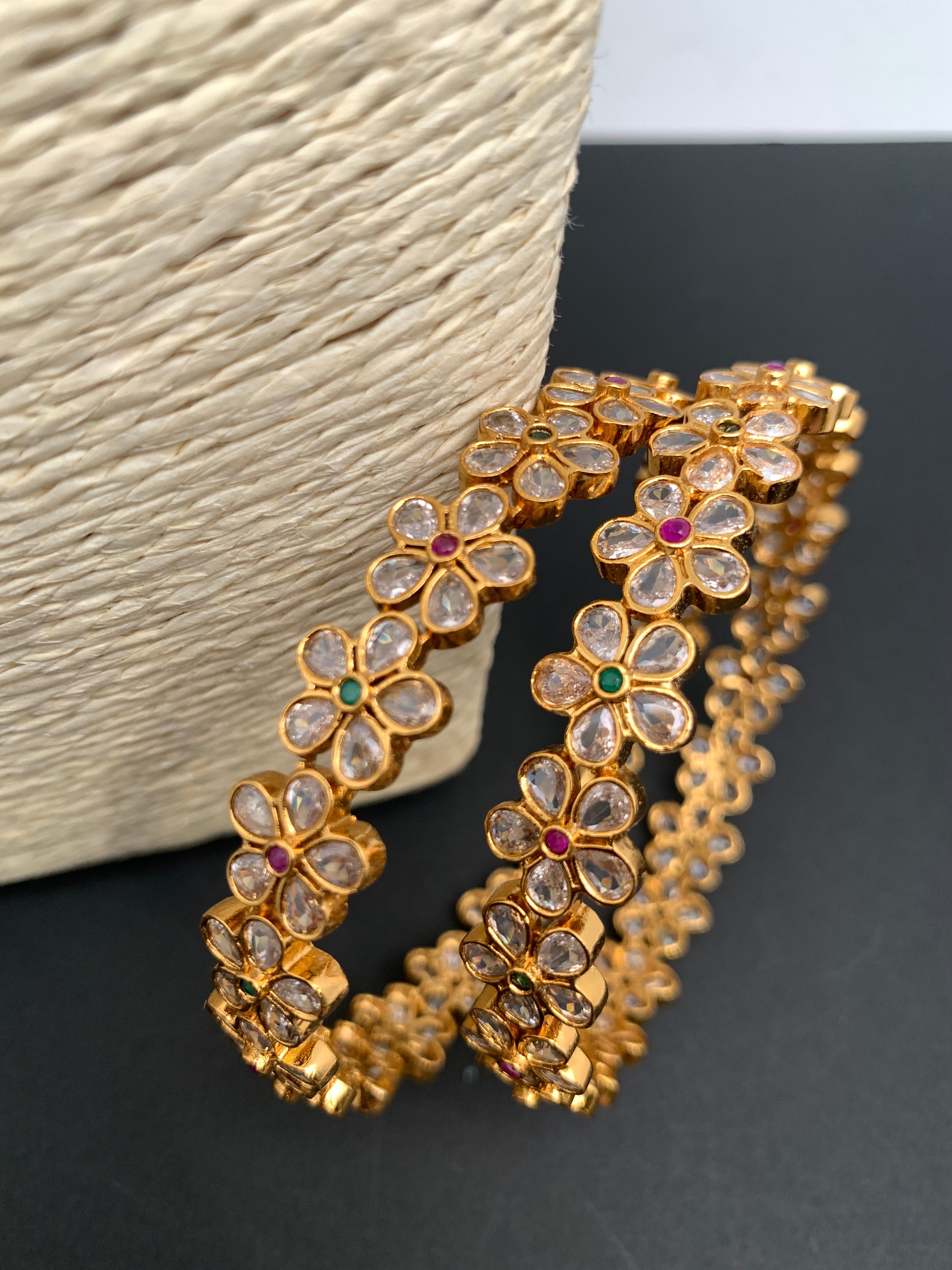 CZ Floral Bangles – Sheetal's FabFashion