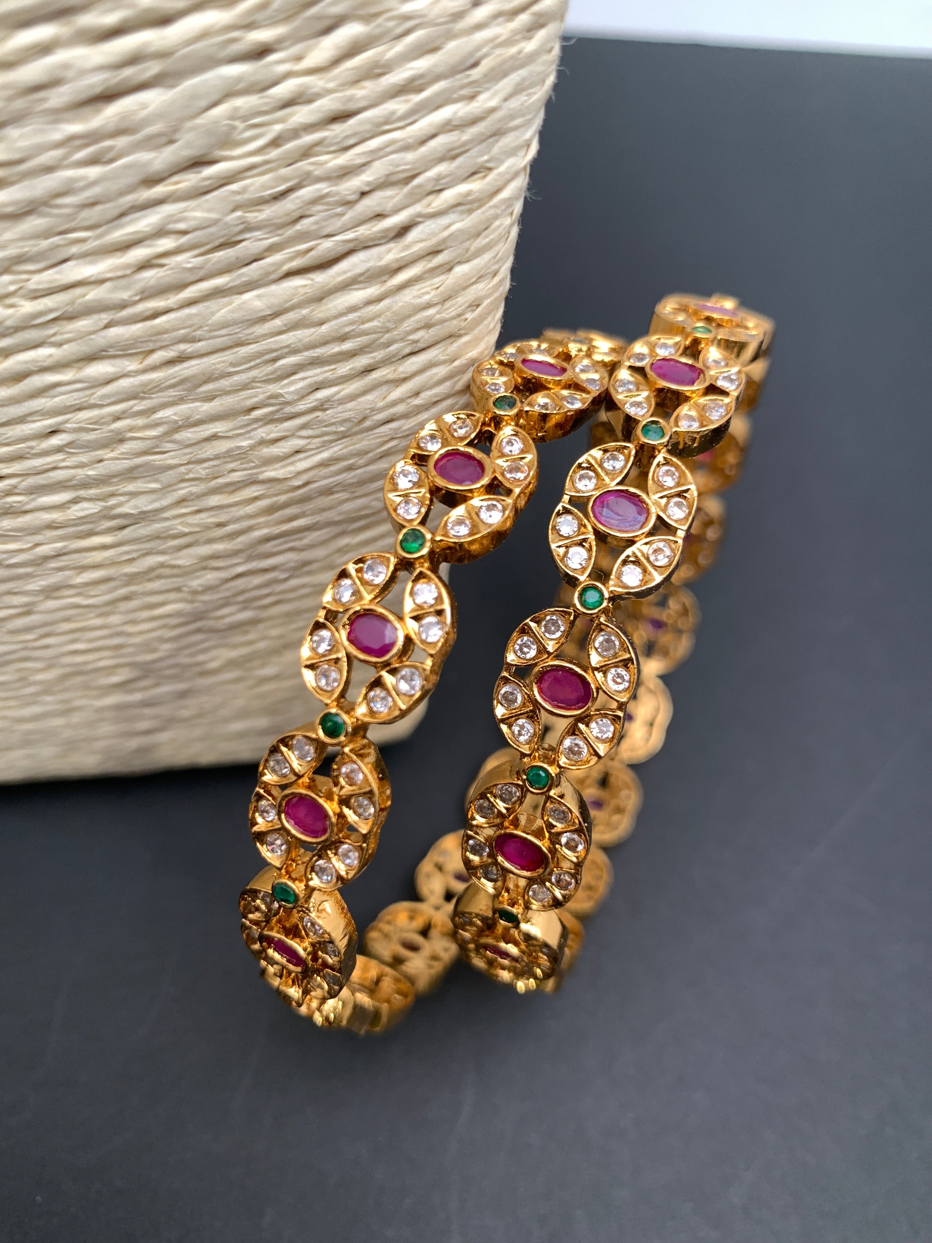 Matte Multi Stone Bangles – Sheetal's FabFashion