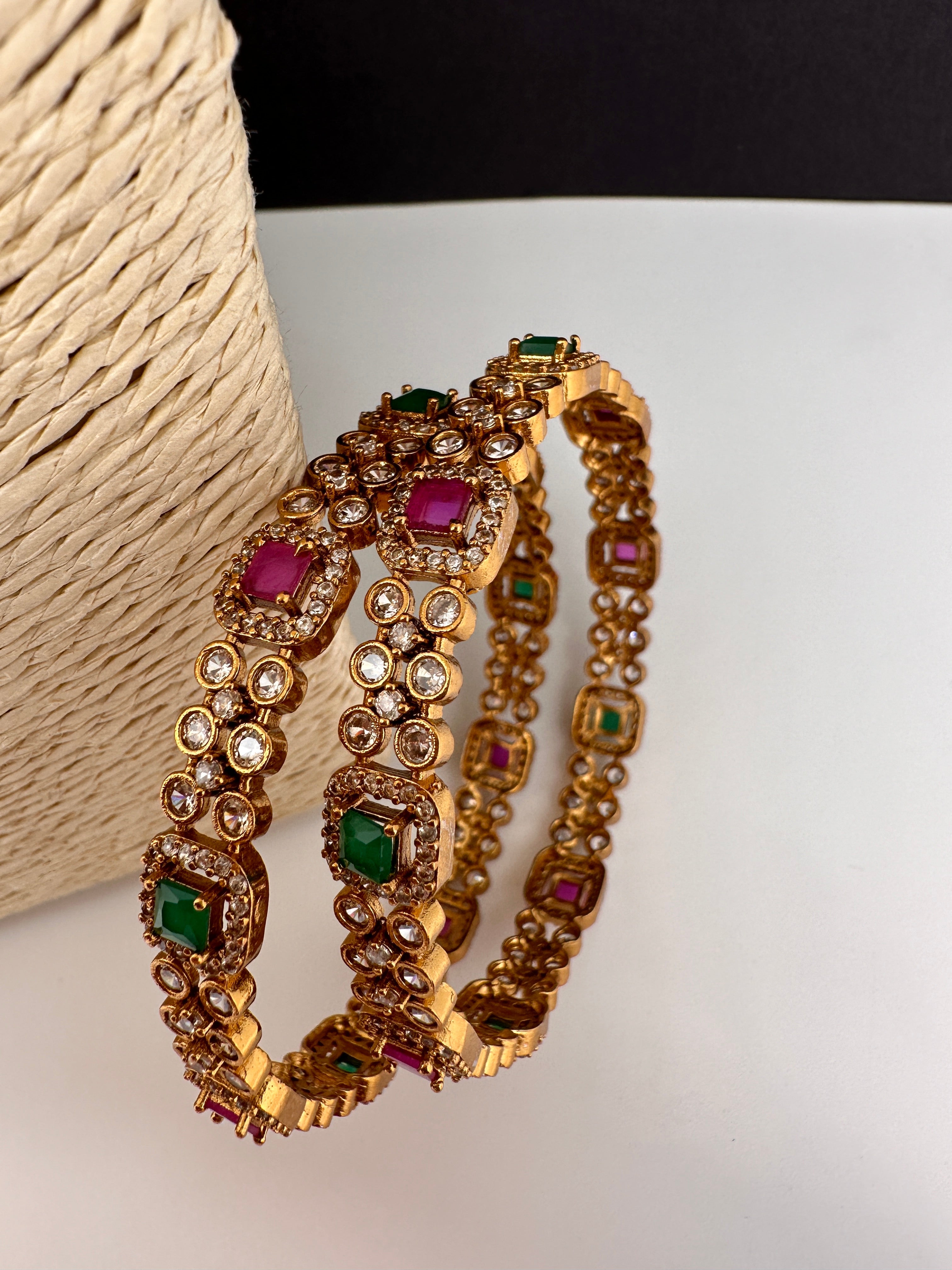 Multi Stone Matte Bangles – Sheetal's FabFashion