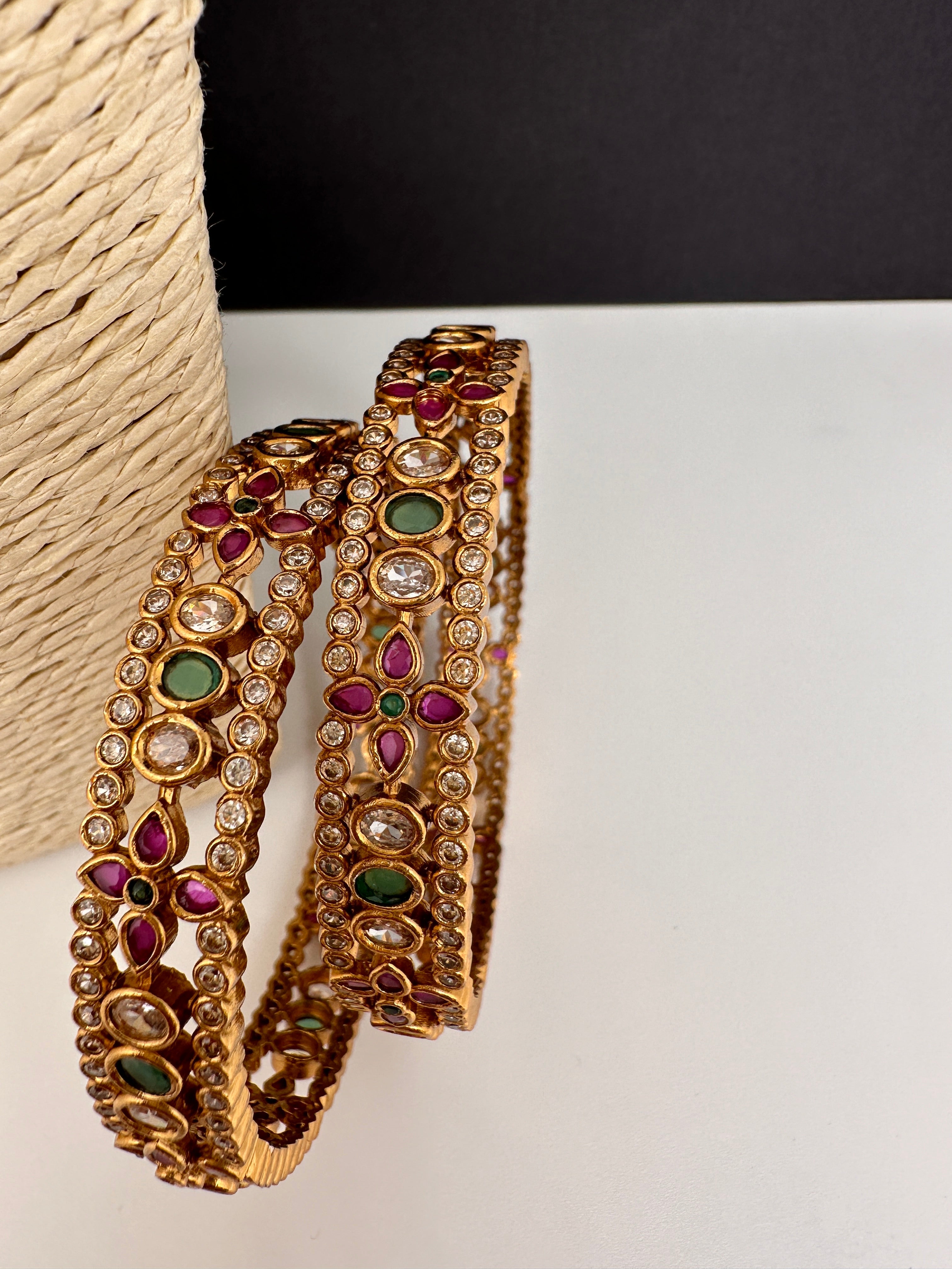 Matte CZ Multi Stone Bangles – Sheetal's FabFashion