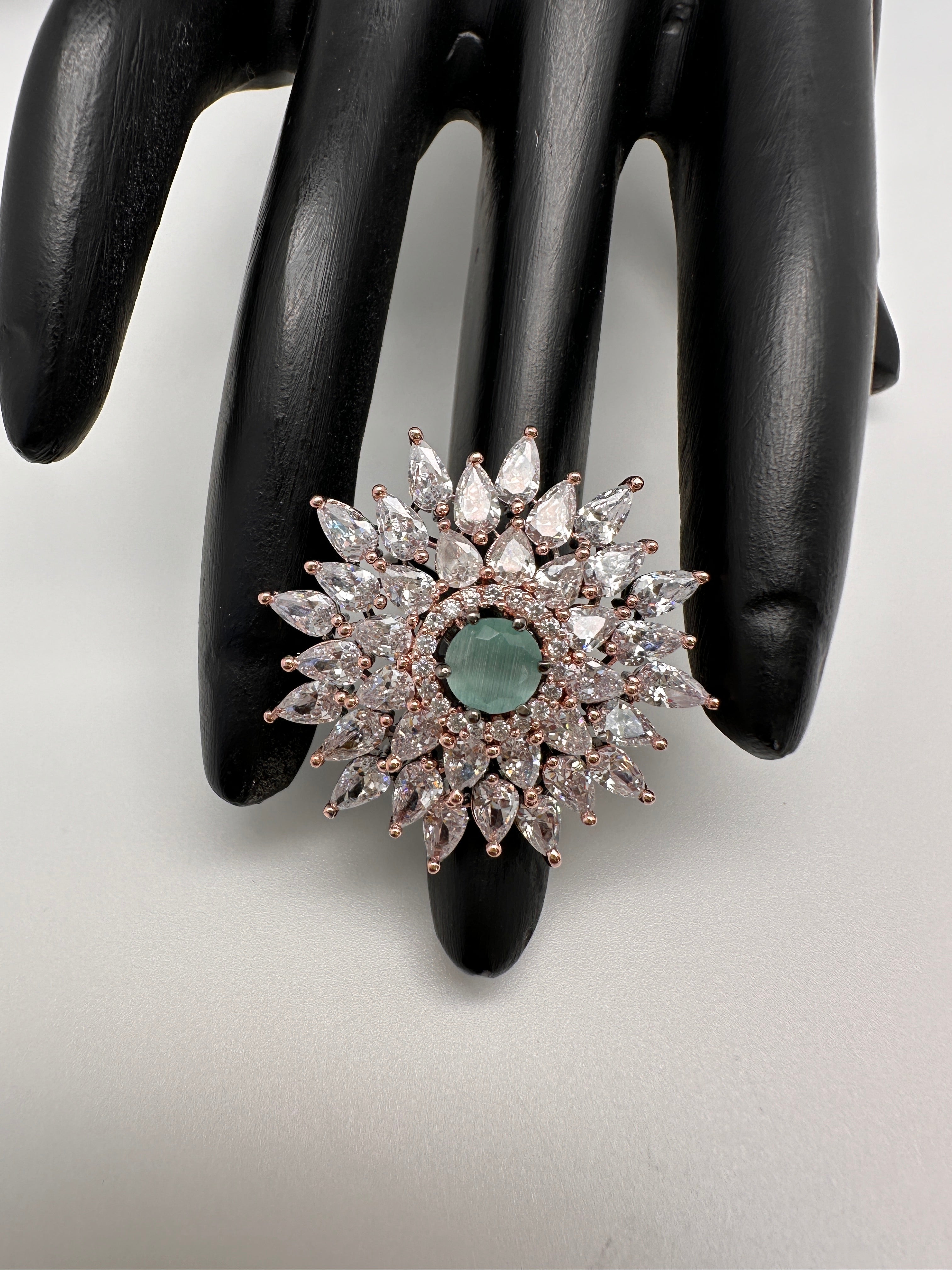 AD Mint Green Stone Ring – Sheetal's FabFashion
